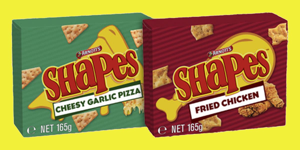 Arnott’s Shapes Have Just Dropped Fried Chicken and Cheesy Garlic Pizza ...
