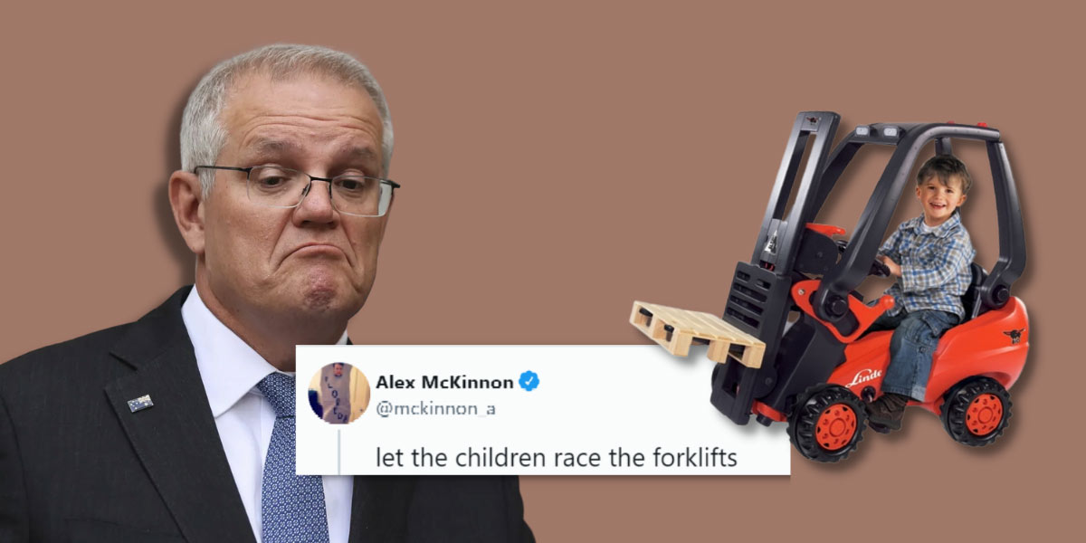 ScoMo is Proposing Children Drive Forklifts to Help Supply Chain Crisis