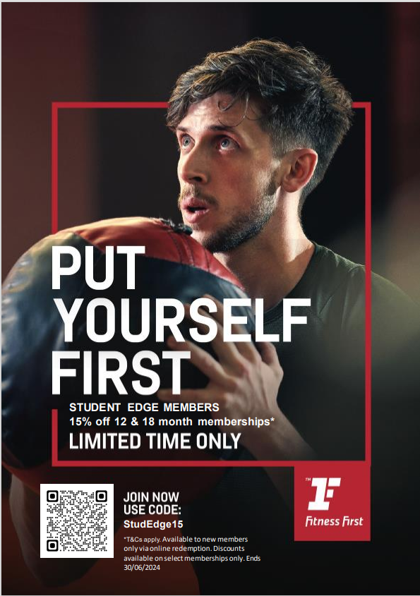 15% off Fitness First · Student Discount · Student Edge