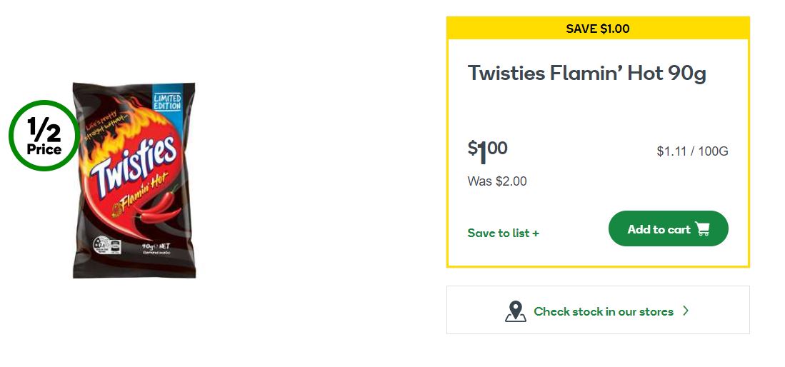 PSA: You Can Get Flamin’ Hot Twisties At Woolworths For $1 · Student ...