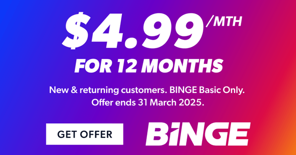 $4.99 a month for 12 months BINGE · Student Discount · Student Edge